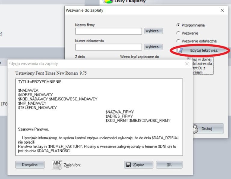Wezwanie do zapłaty - RAFSOFT.NET